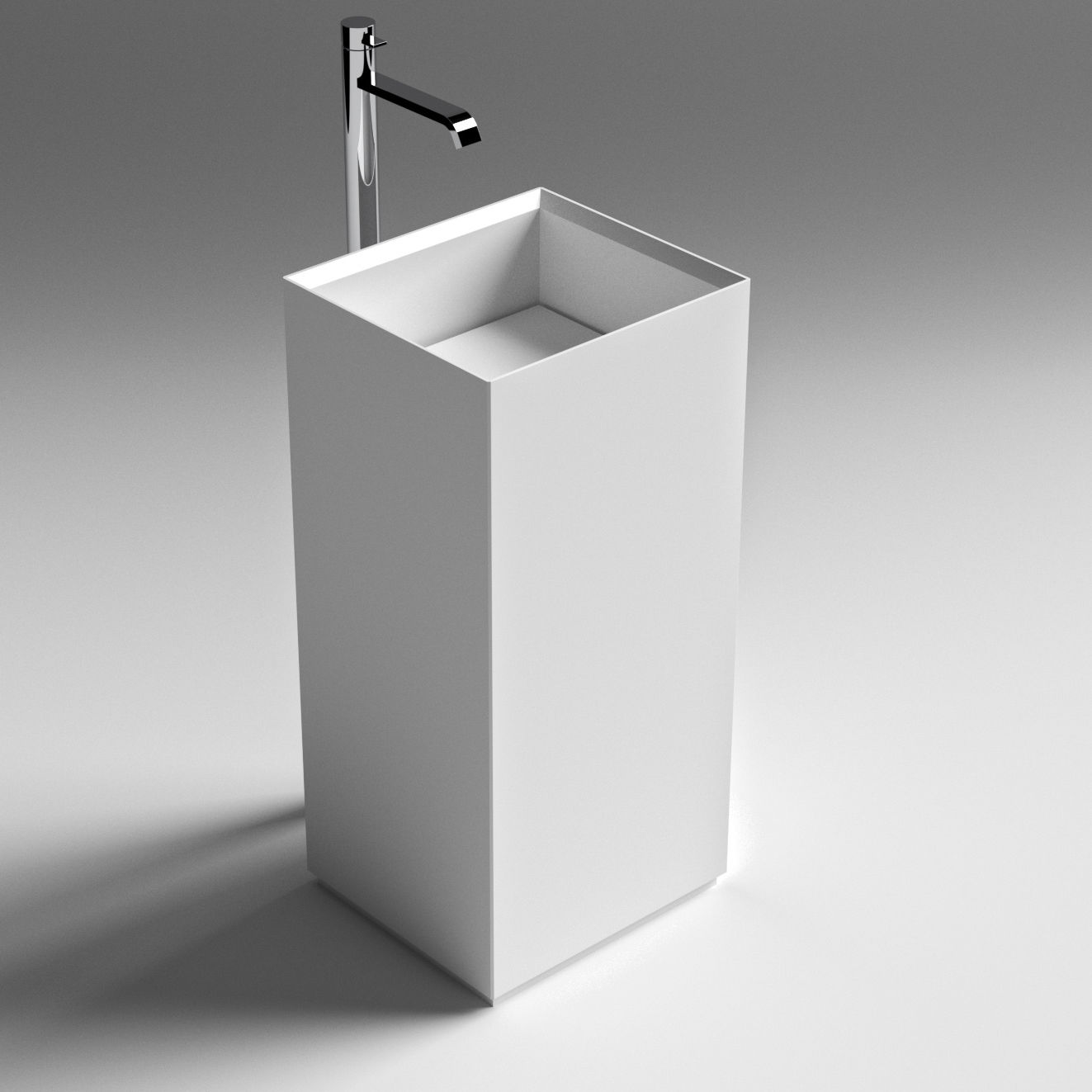 Free-standing washbasin - TESO - SIGN - Solid Surface / square ...