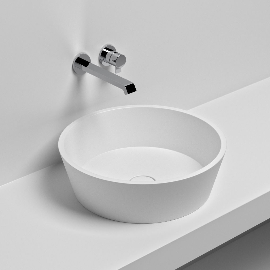Countertop washbasin - KONO - SIGN - Solid Surface / round / contemporary