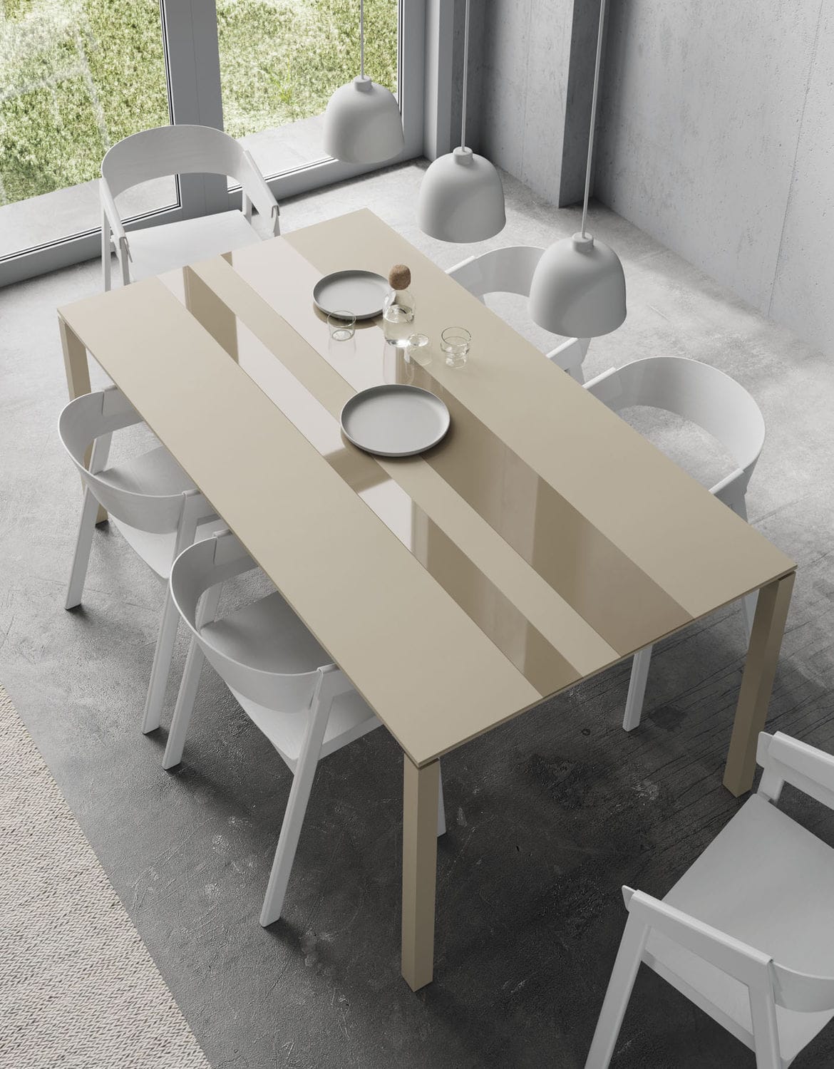 Contemporary dining table - TOP 002 - VIVE - MUEBLES VERGE S.L. - glass ...