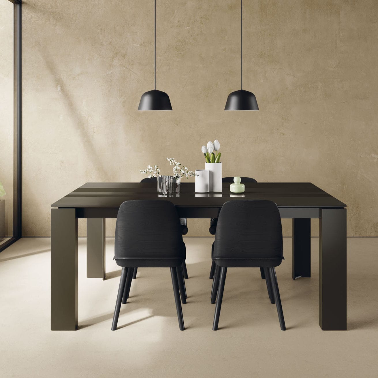 Contemporary dining table - 104 - VIVE - MUEBLES VERGE S.L. - glass ...