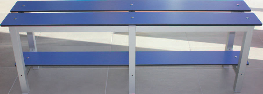Traditional locker room bench - MEGABLOK S.A. - wooden / steel / inox