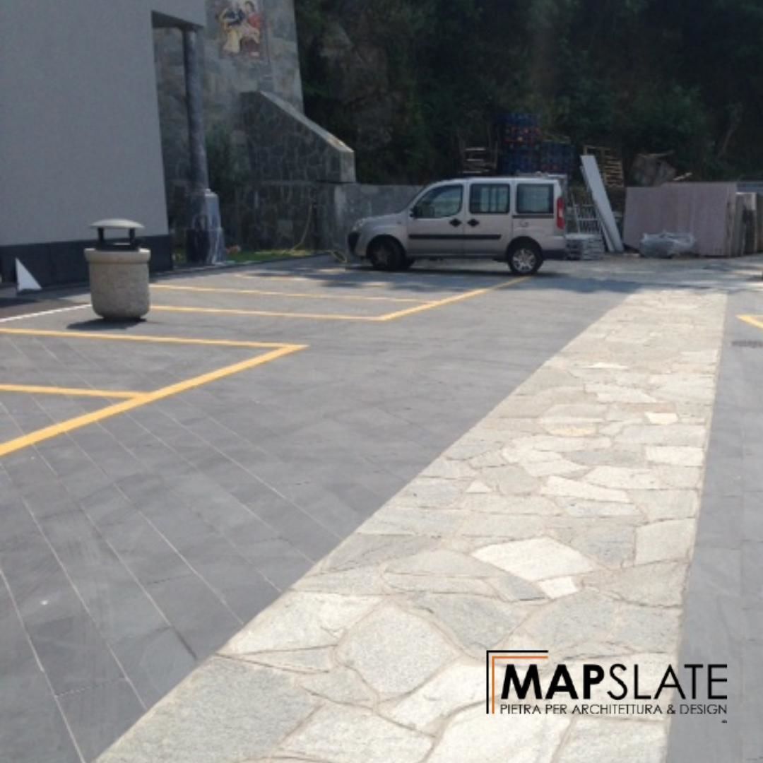Natural stone paving slab - BLACK - MAP Slate Srl - slate / outdoor ...