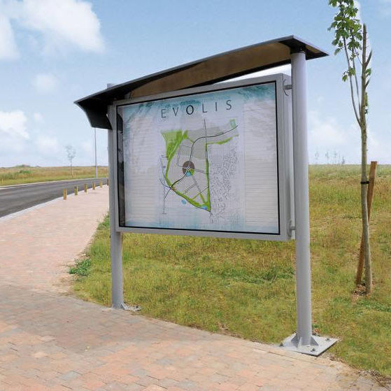 Outdoor display panel - EVOLIS - Design espaces - stainless steel ...