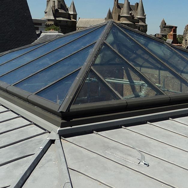 Fixed glass roof - VITRAL - aluminium / pyramid type