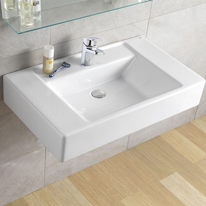 Wall-mounted washbasin - 13020 - Ceramicas Gala - ceramic / rectangular ...