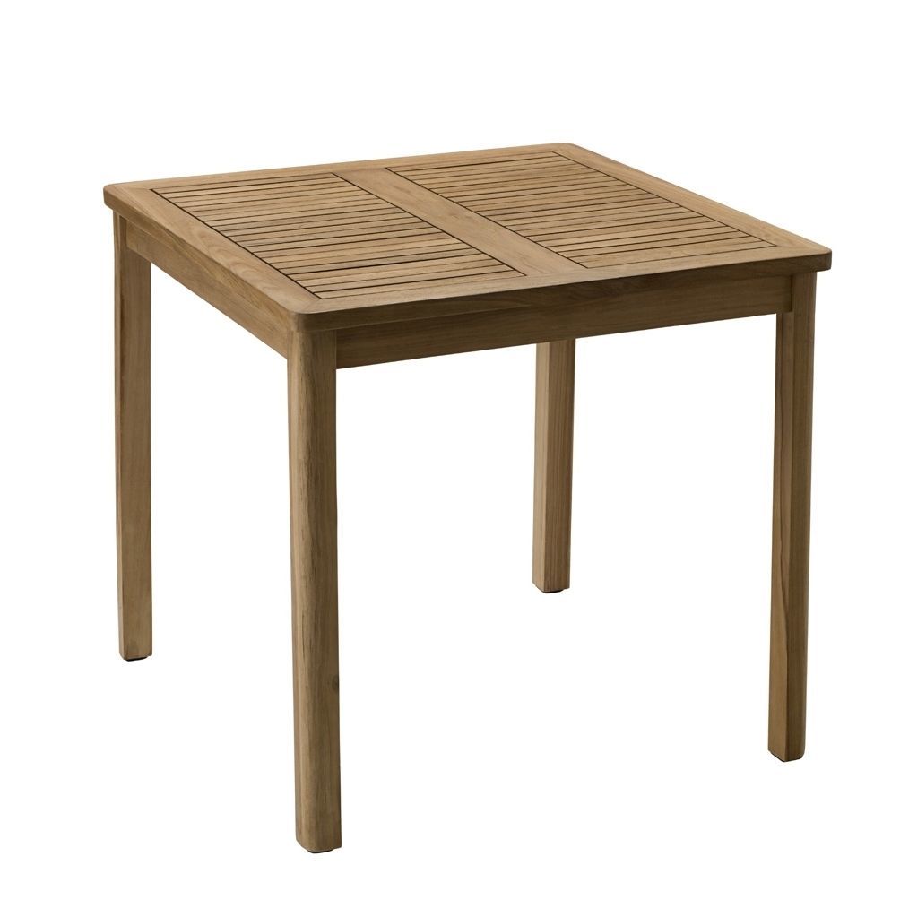 Contemporary dining table - IBIZA - VLAEMYNCK - teak / teak base / square