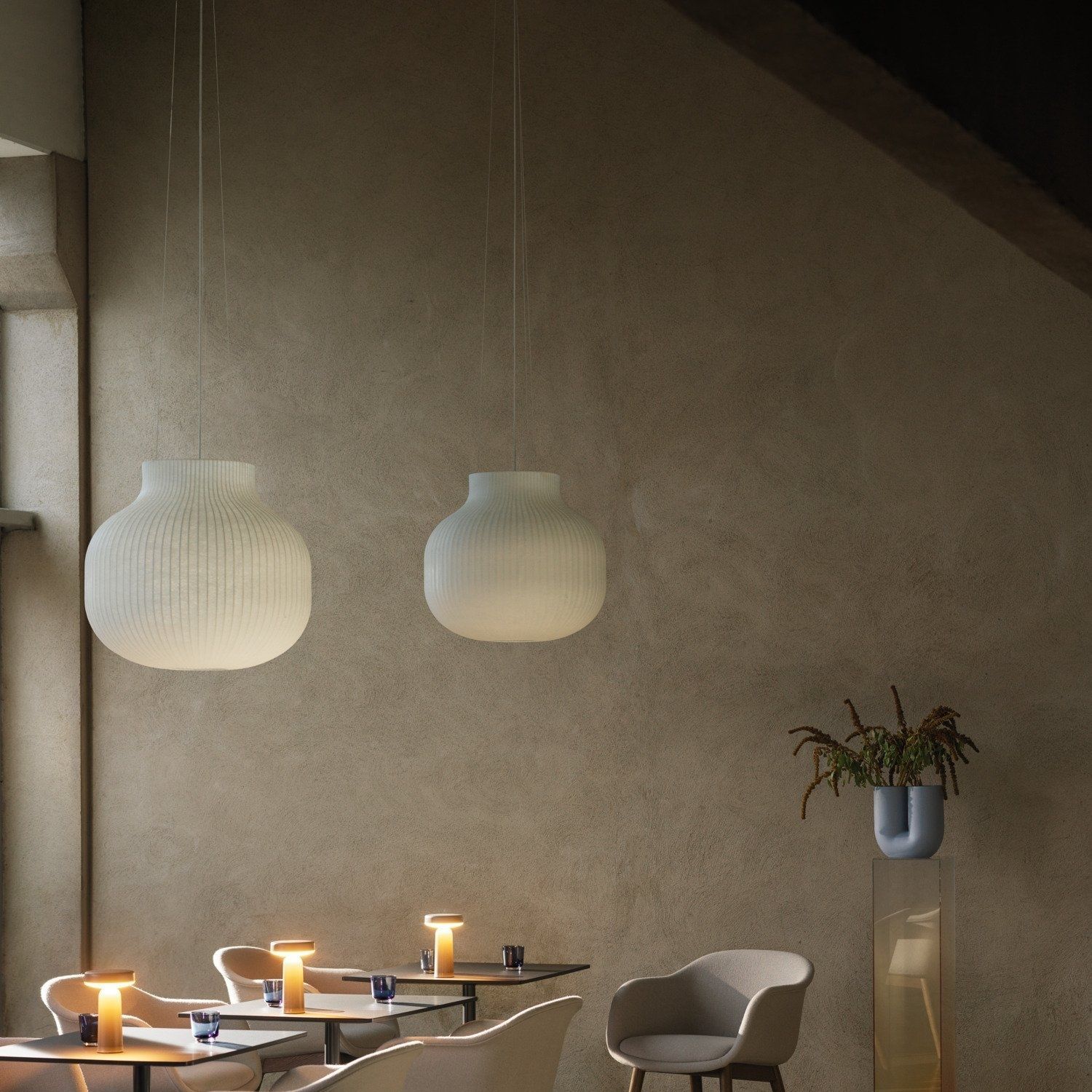 Pendant lamp - STRAND - Muuto - steel / composite material / contemporary
