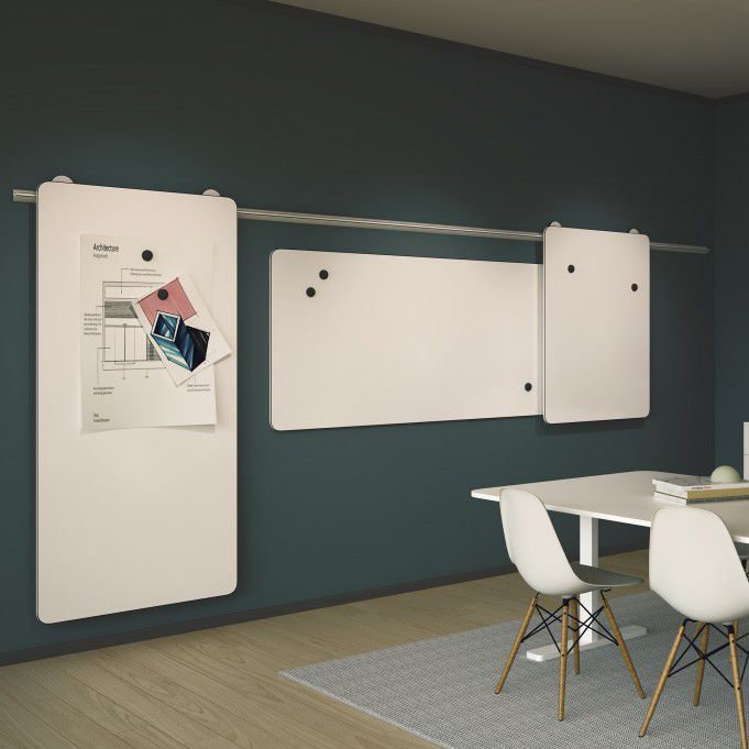 Magnetic board - MOOW - ABSTRACTA - wall-mounted / metal / for office