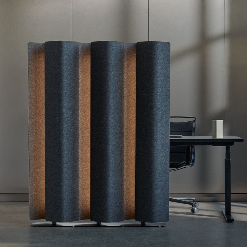 Free-standing office divider - VIKA - ABSTRACTA - fabric / metal ...