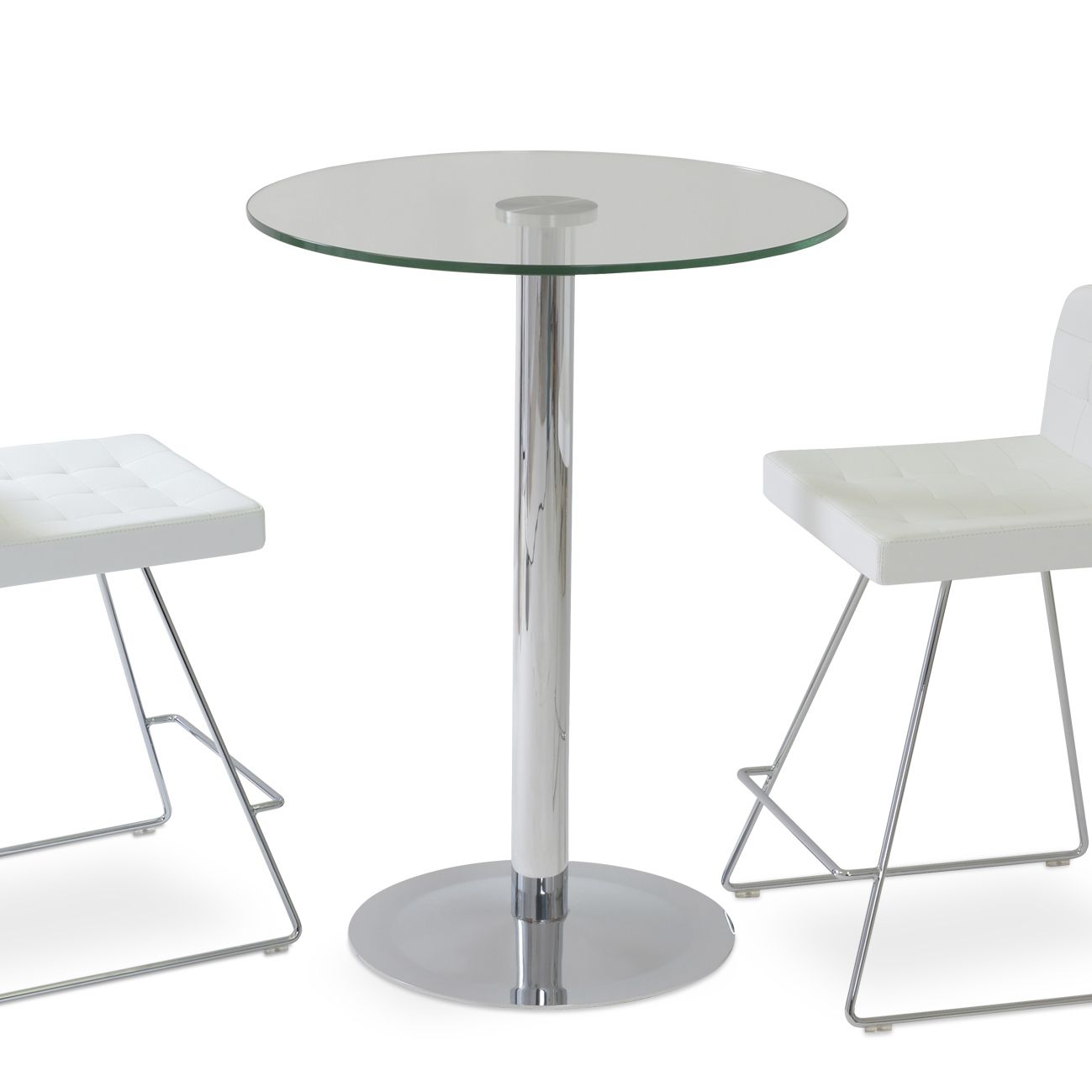 Contemporary high bar table - LADY - sohoConcept - glass / steel ...