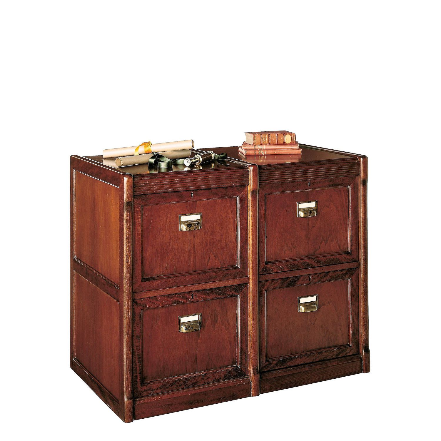 Low filing cabinet - T-550B - ArtesMoble - walnut / beech / with drawers