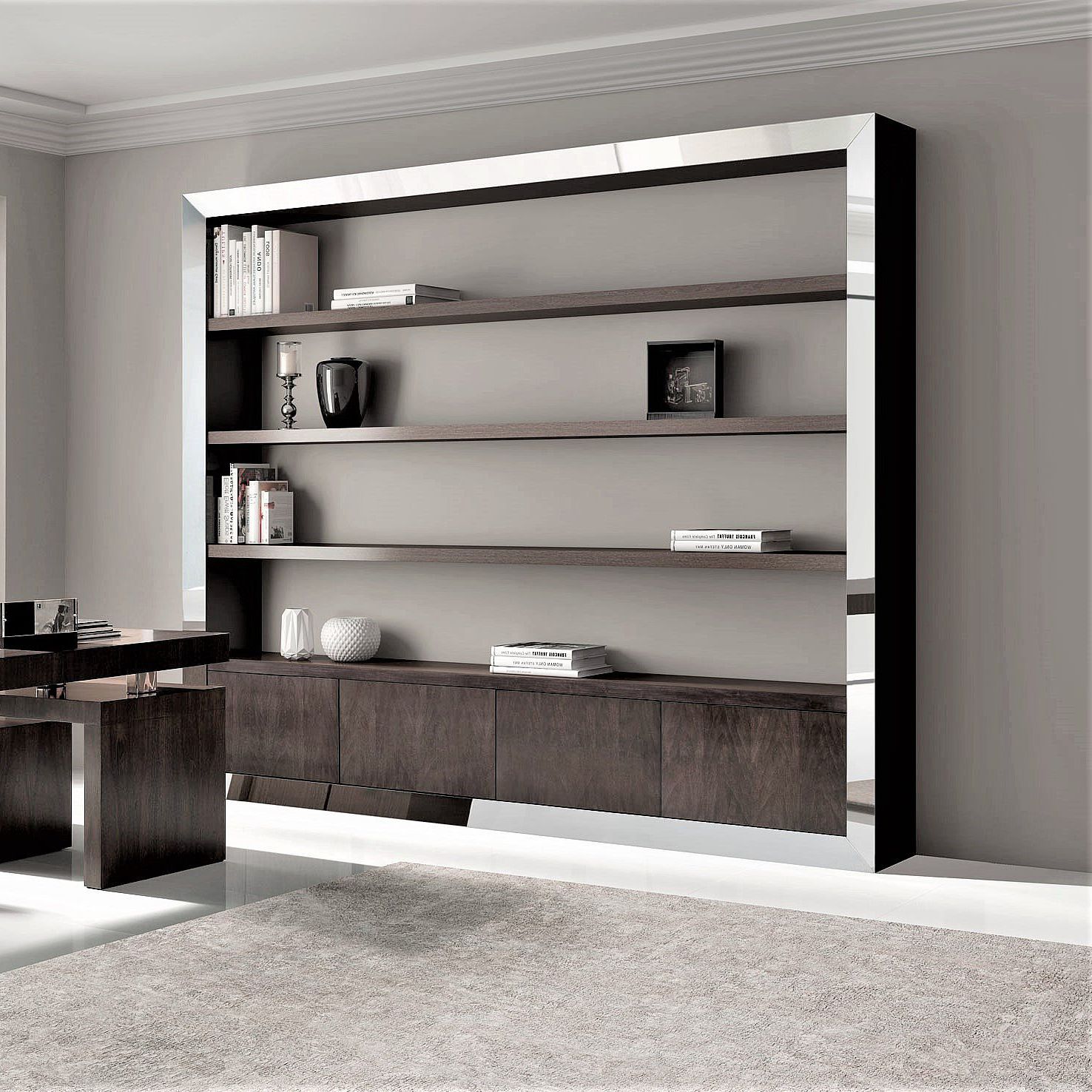 High shelf - T-846A230 - ArtesMoble - contemporary / walnut / beech