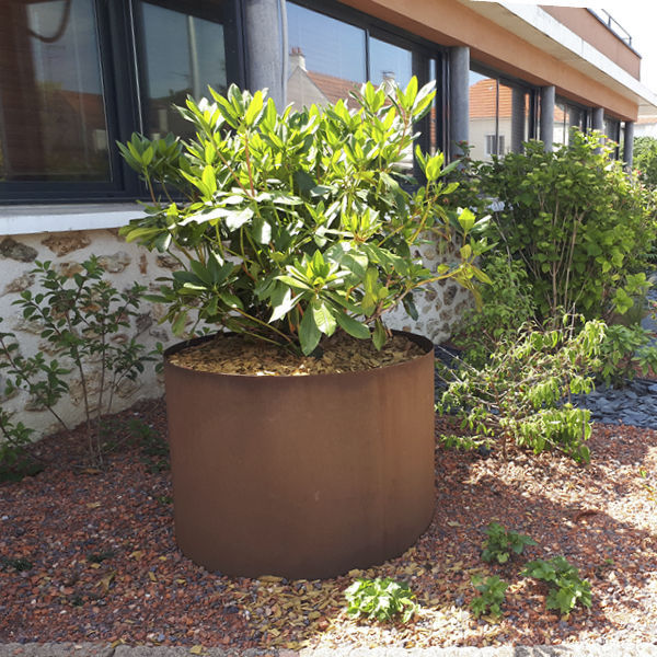 Round planter - ATECH - galvanised steel / COR-TEN® steel / thermo ...