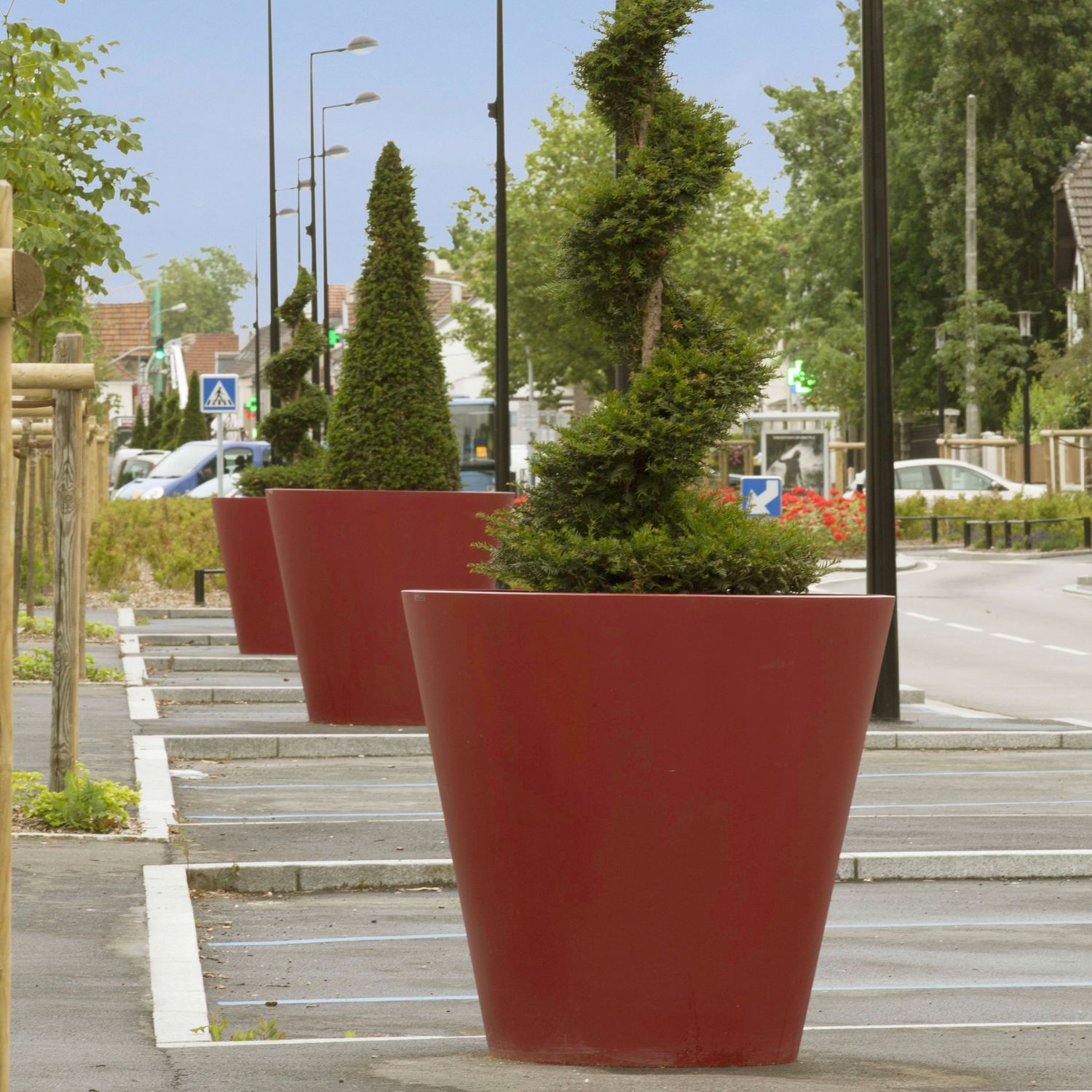 Thermo-lacquered steel planter - EXTRABAC - ATECH - sheet steel ...