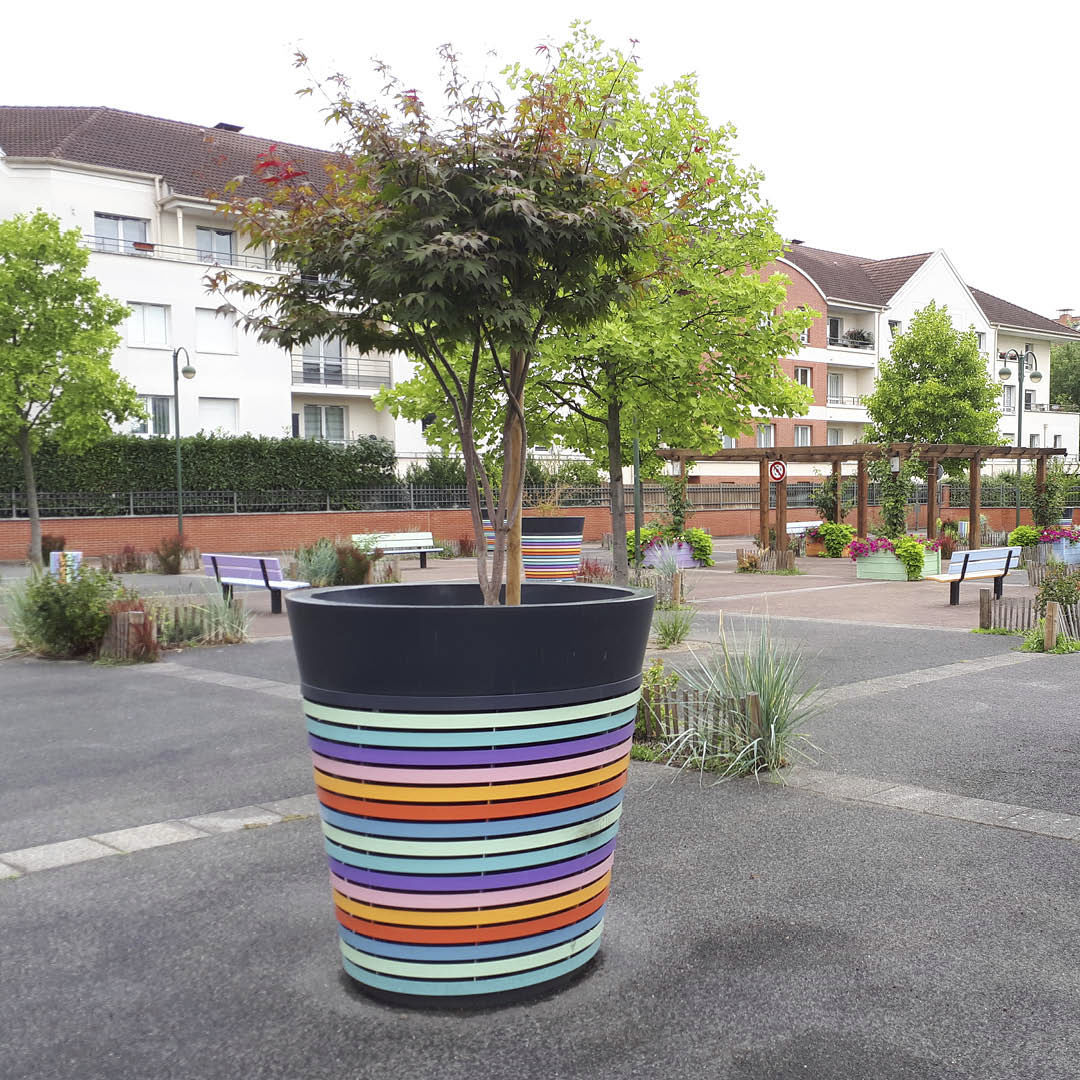 Polyethylene planter - PASTEL - ATECH - thermo-lacquered steel ...