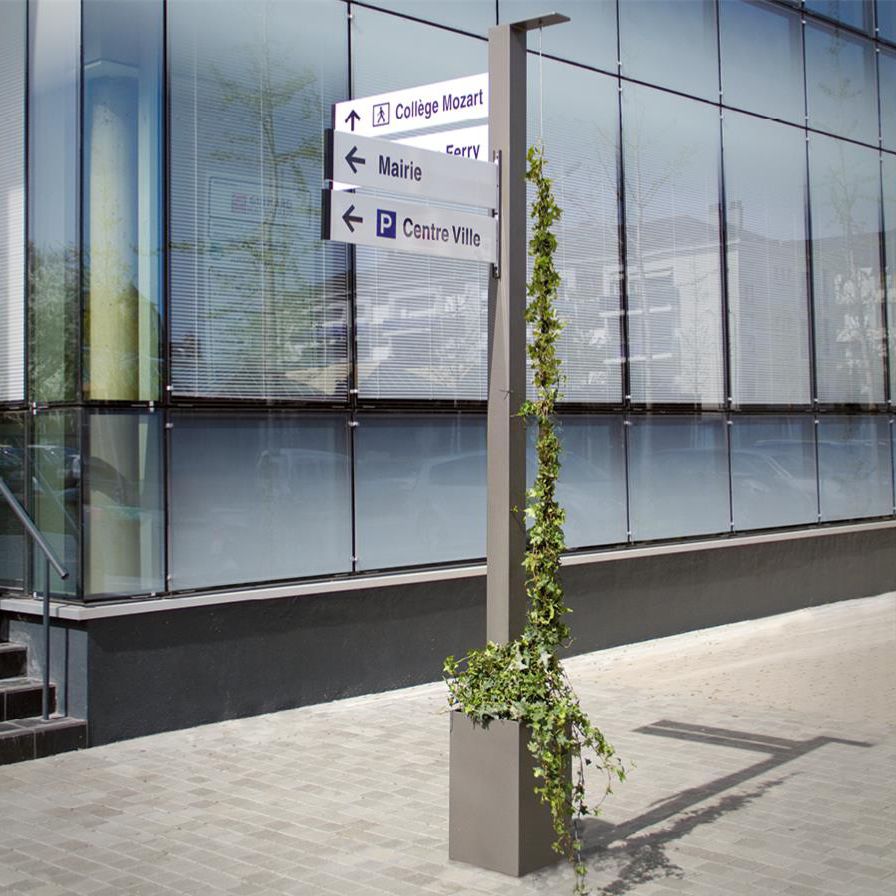 Floor-mounted signboard - HEDERA - ATECH - steel / orientation / double ...