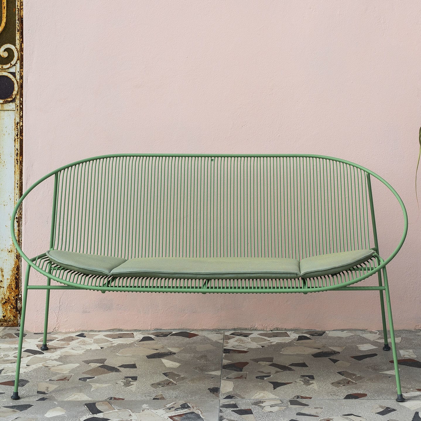Contemporary bench - Hula - HALDANE - Sunbrella® / powder-coated ...