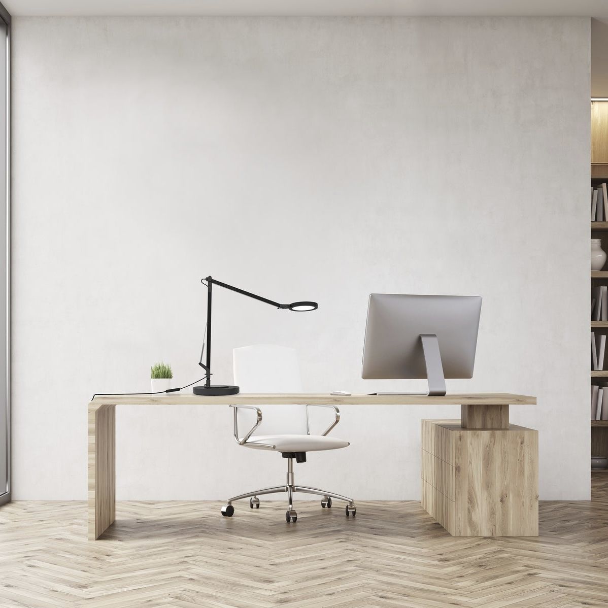 Desk lamp - BIVO - Aluminor - brushed aluminum / contemporary / corded