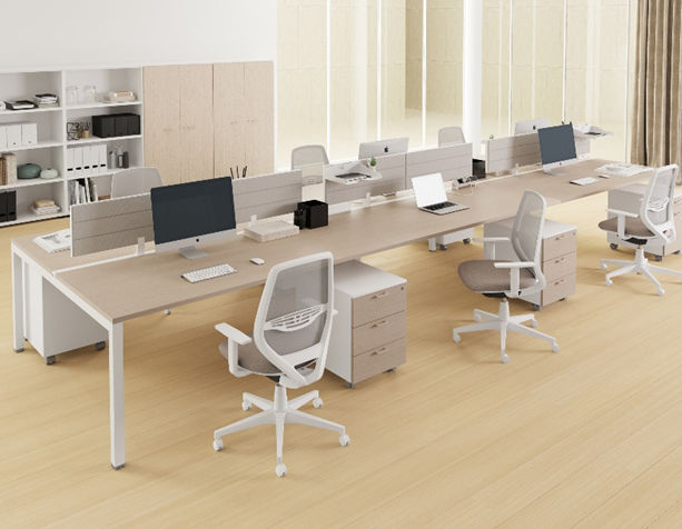 Open space desk - OXI - Las Mobili - free-standing / 6-person / multiplace
