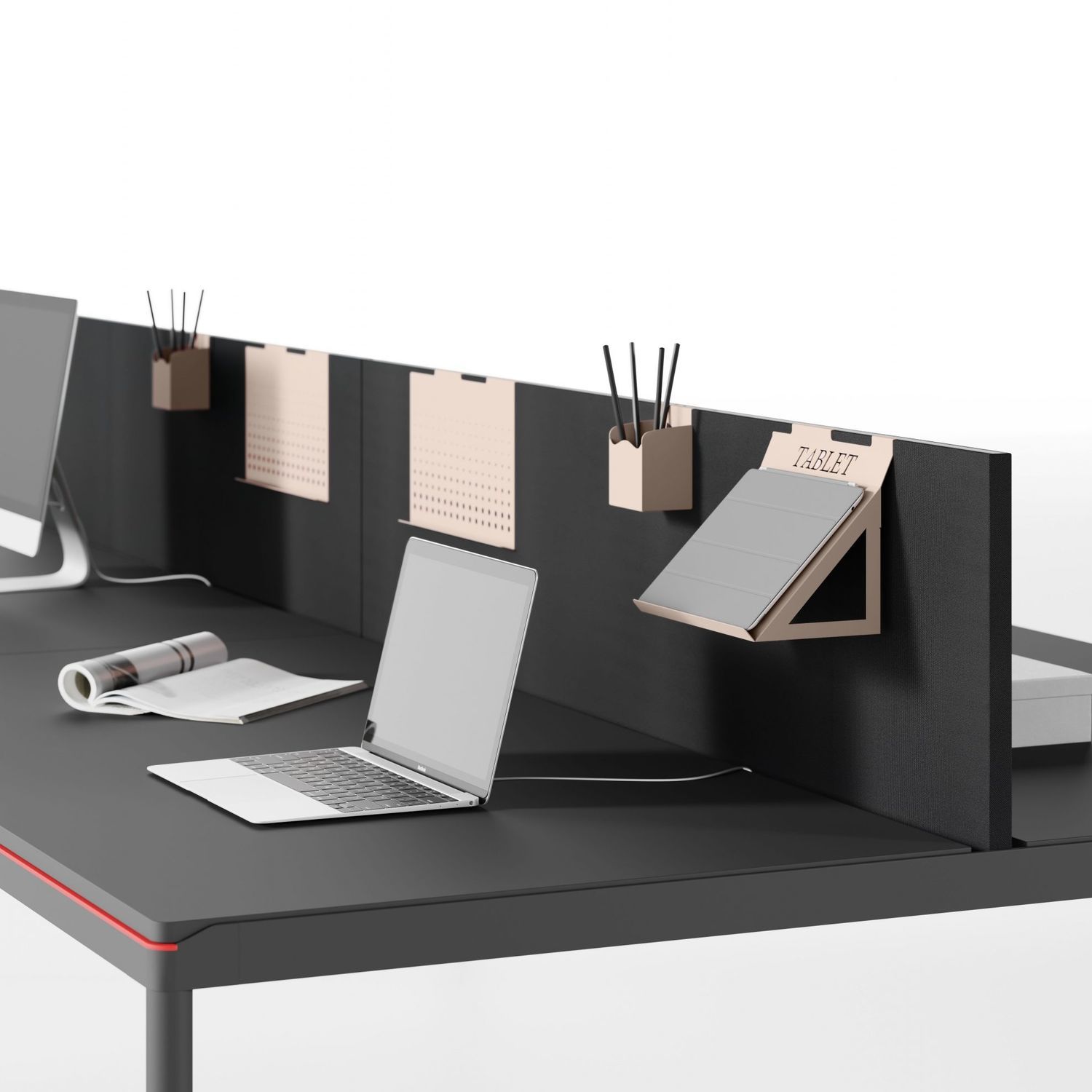 Desk mounted desk partition - SCHERMI UNIVERSALI - Las Mobili - fabric ...