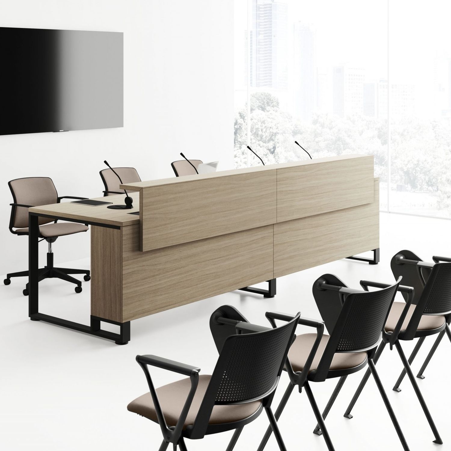 Contemporary conference table - I-MEET - Las Mobili - wooden / metal ...