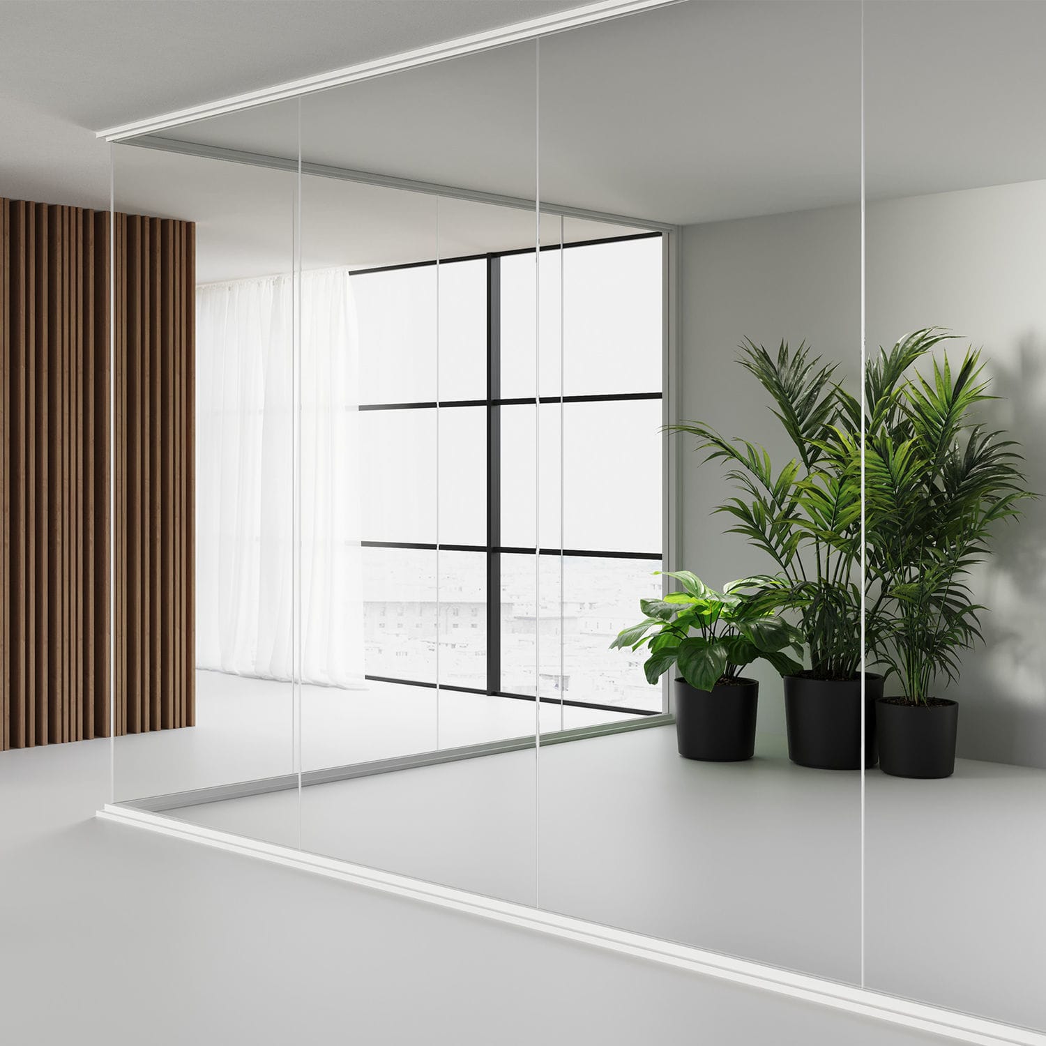Fixed partition - INFINITY - Las Mobili - wooden / glass / aluminum