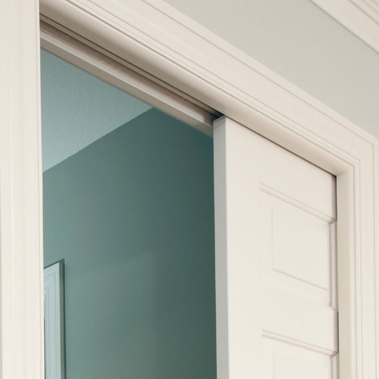 Interior door - SF-SELFCLOSE - SAHECO - wooden / sliding / without glazing