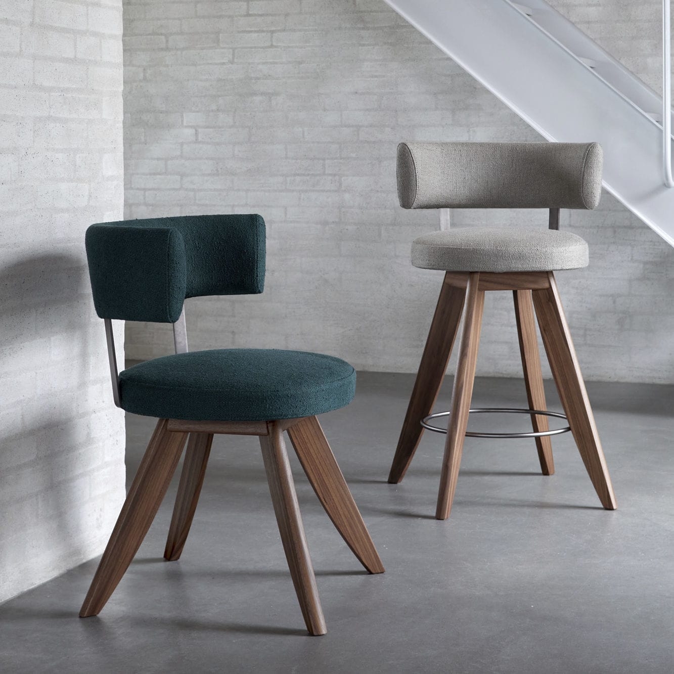 Contemporary bar chair - PAR - more - indoor / fabric / leather