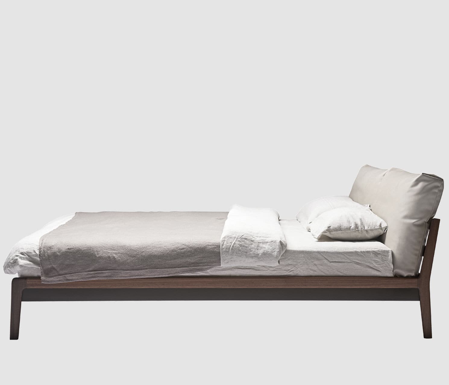 Double bed - SOVA - more - contemporary / with headboard / fabric