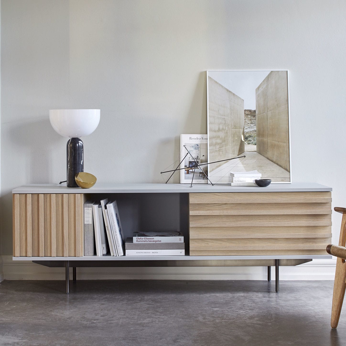 Contemporary sideboard - HARRI - more - oak / walnut / solid wood