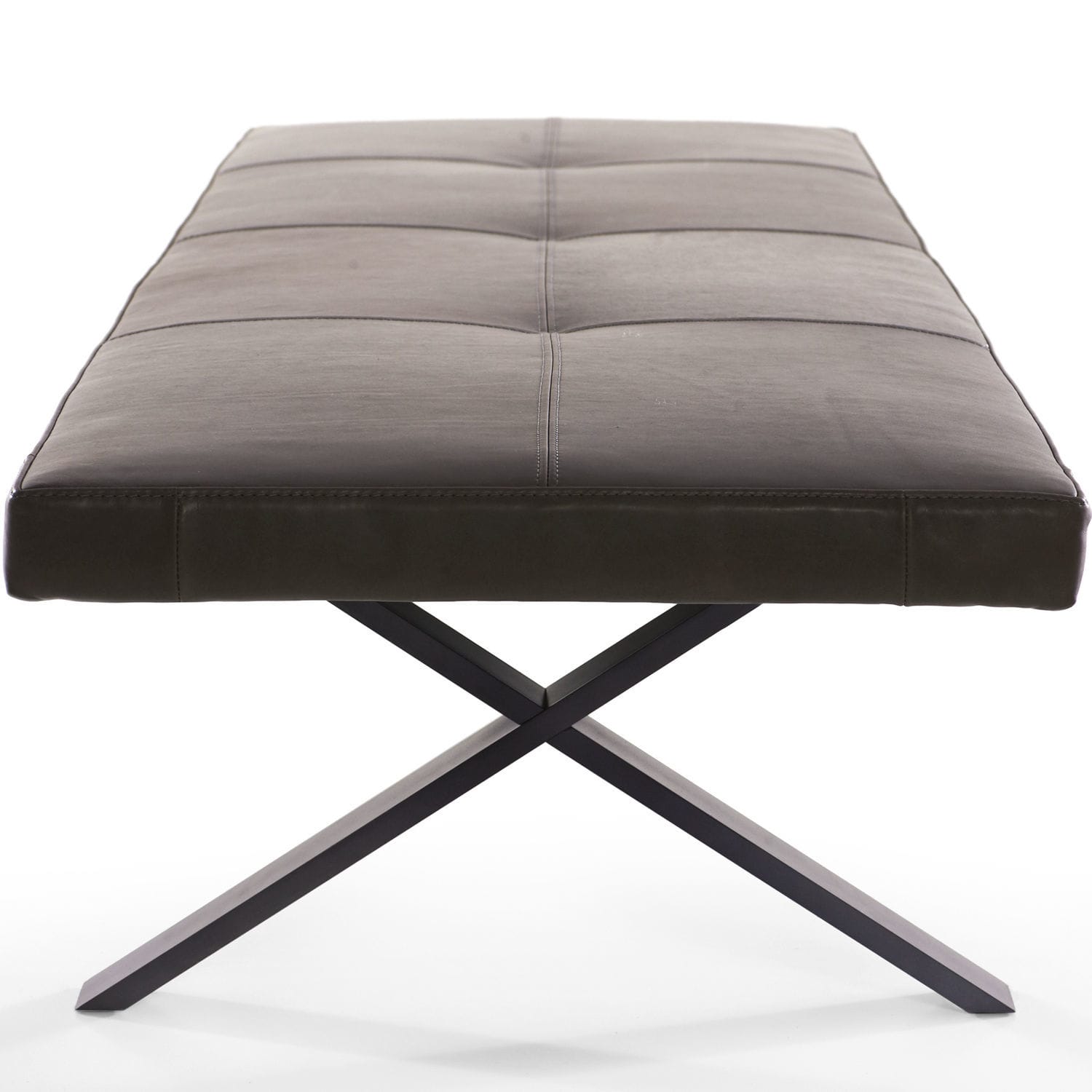 Contemporary bench - LAX - more - fabric / leather / steel