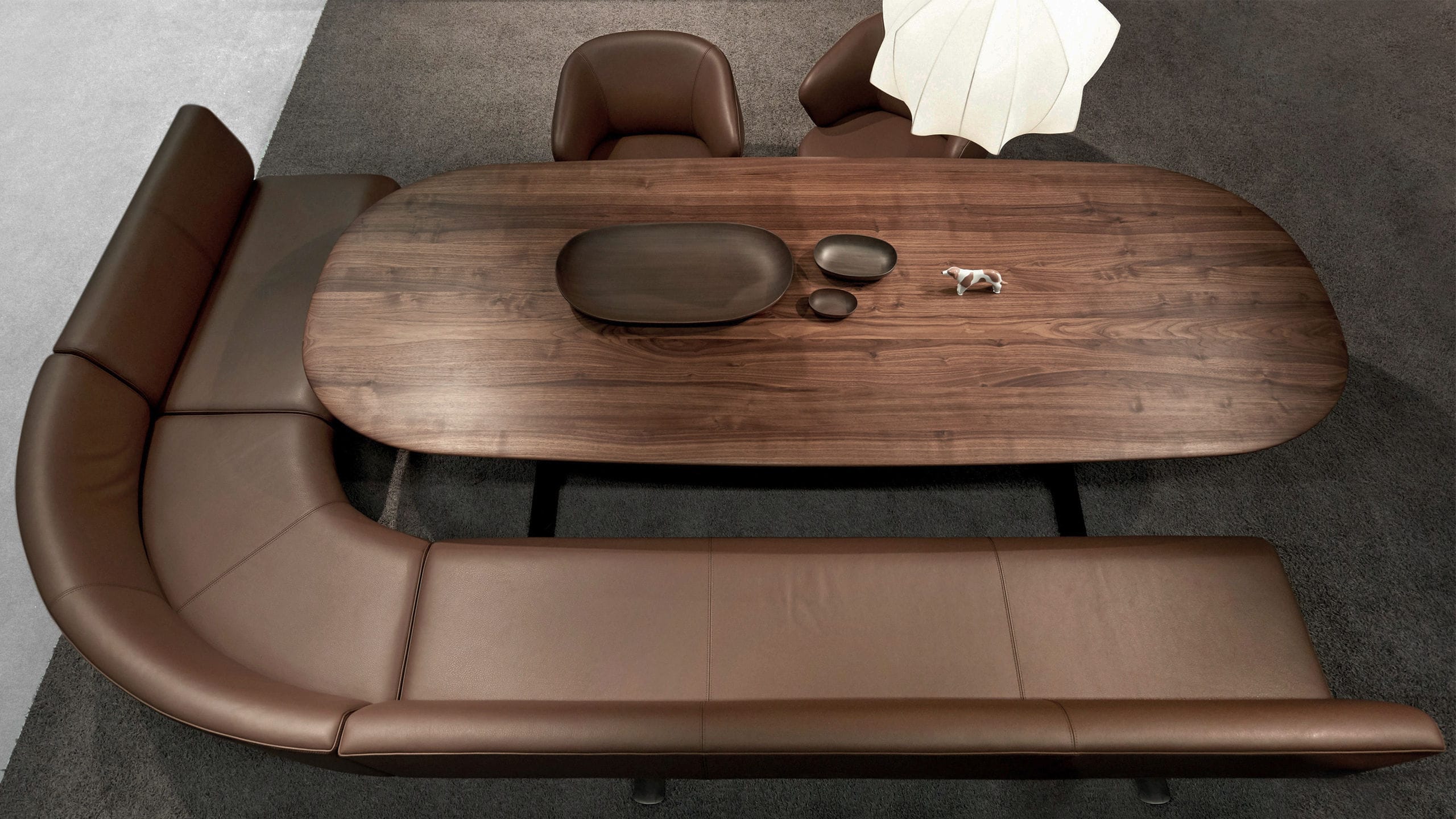 Contemporary upholstered bench - MOUNT - more - fabric / leather ...