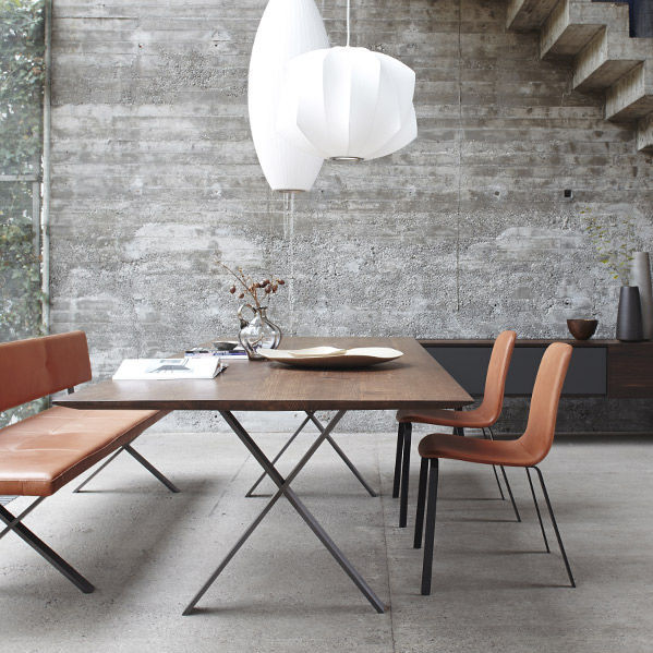 Design table - LAX Extendable - more - steel / stainless steel / wood