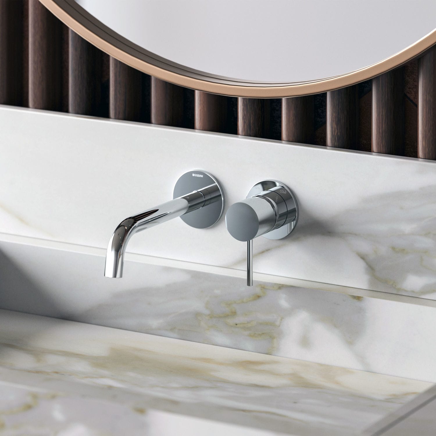 Washbasin mixer tap - Z00730 + Z00801 - BOSSINI - wall-mounted / built ...