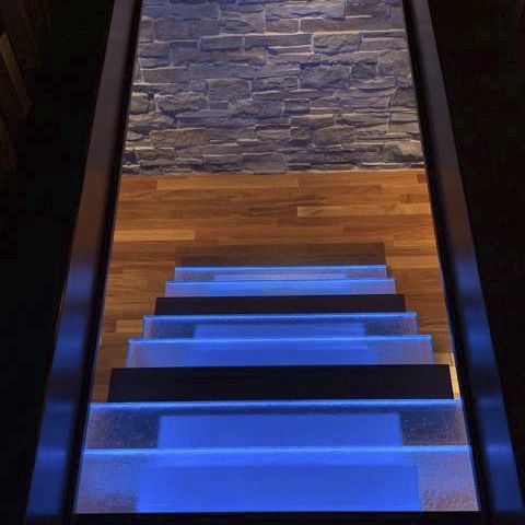 Straight staircase - ThinkGlass - glass step / contemporary / without ...
