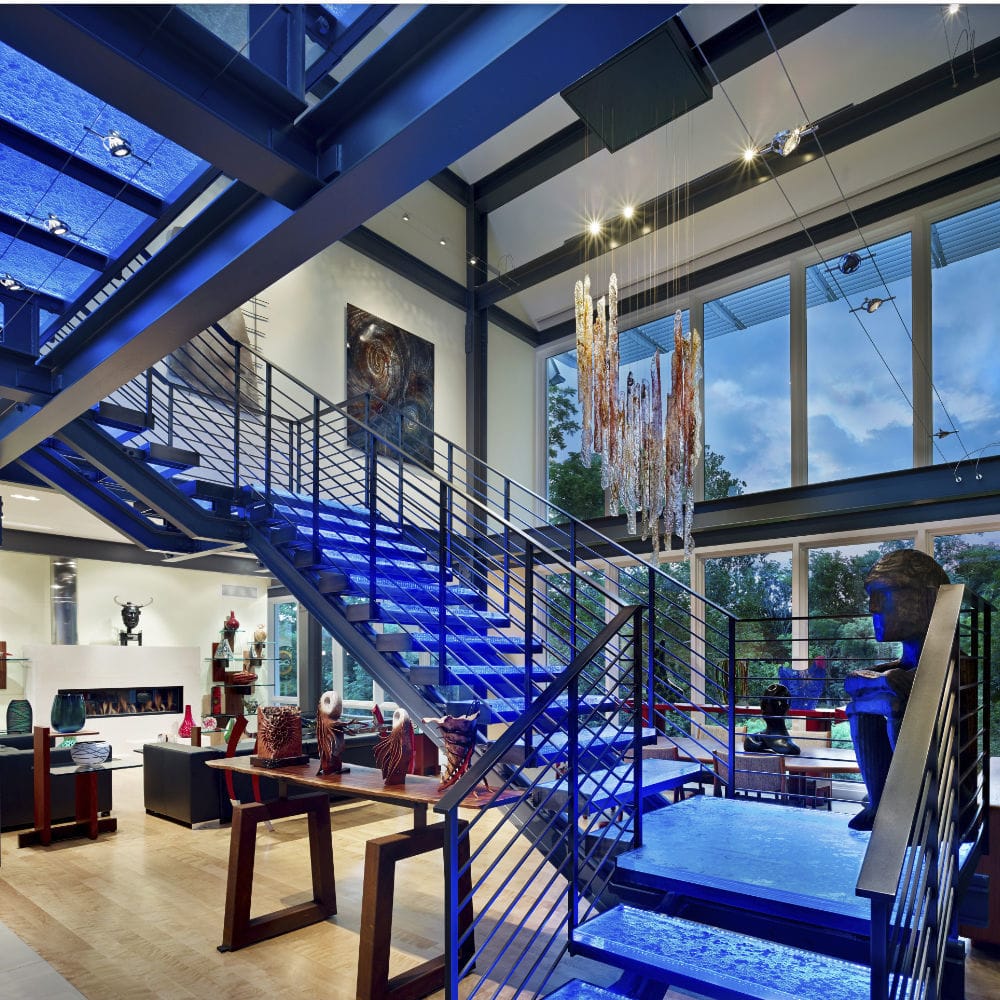 Glass step - GRANULA - ThinkGlass - non-slip / high-resistance / custom