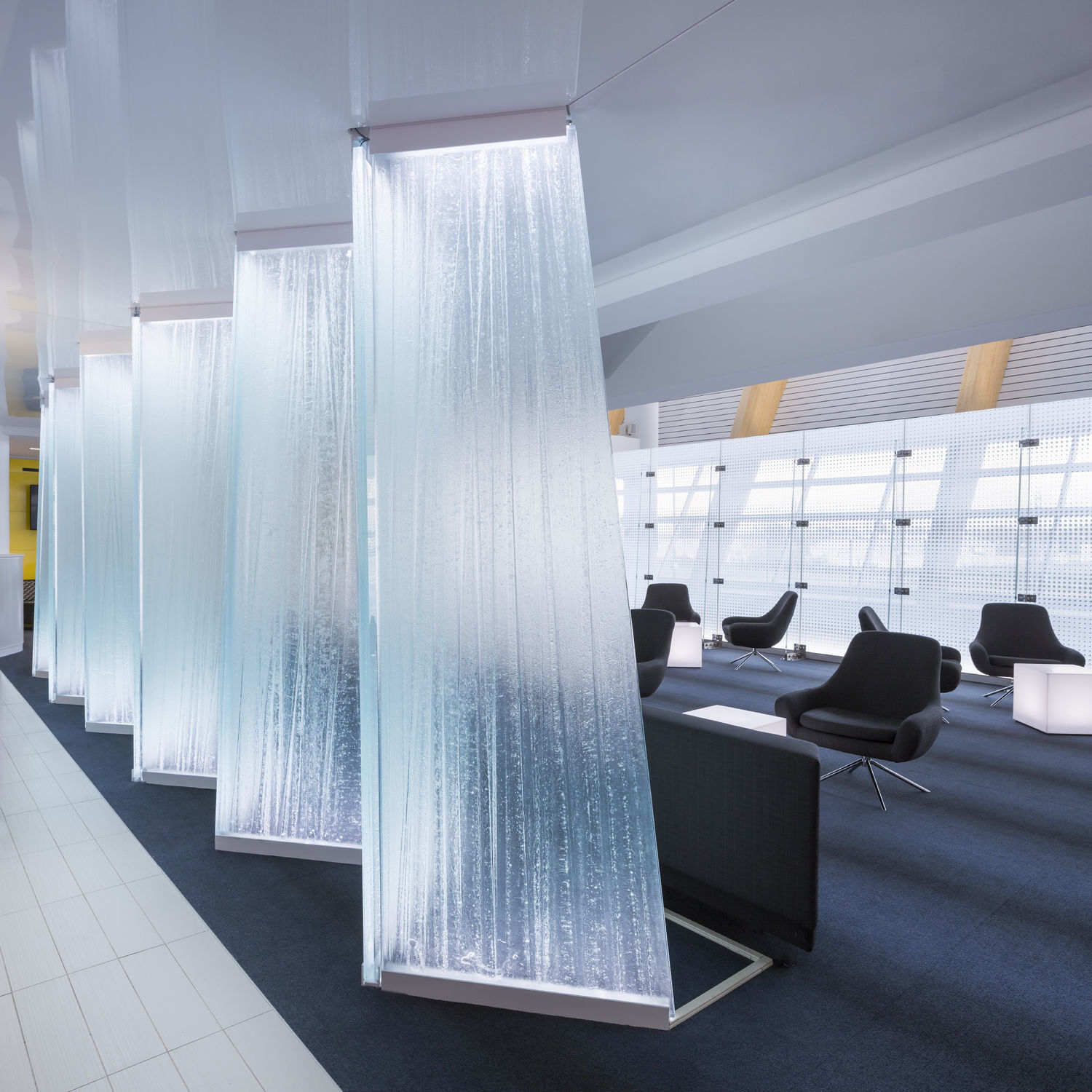 Transparent glass panel - ThinkGlass - for facade / for partition wall ...