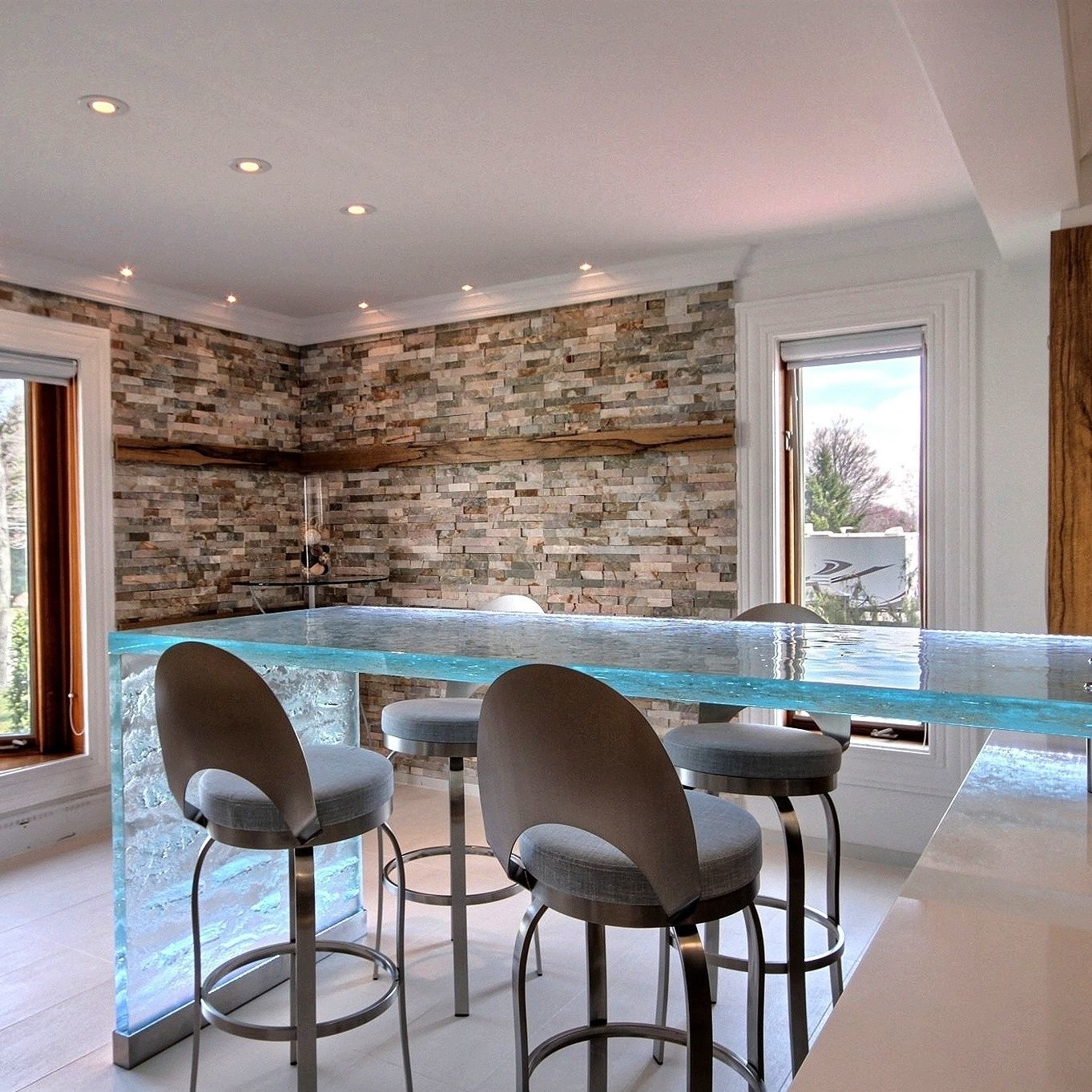 Bar counter - ThinkGlass - kitchen / glass / upright