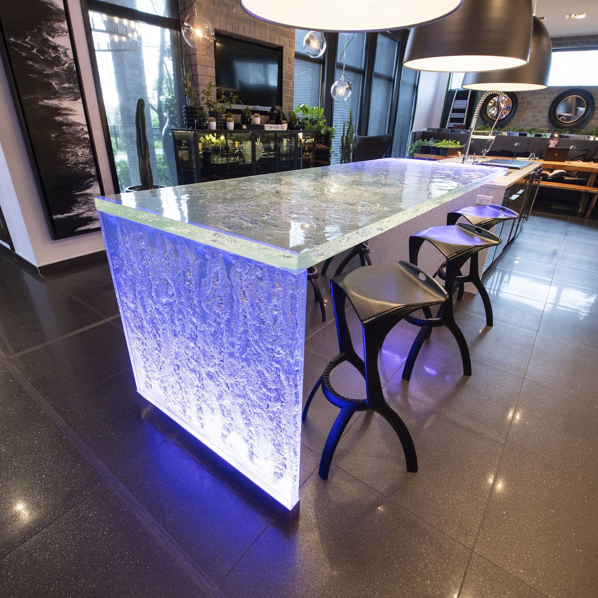 Kitchen counter - Thibodeau - ThinkGlass - glass / upright / illuminated