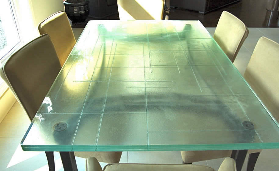 Contemporary table - BOLD PRESENCE - ThinkGlass - glass / rectangular