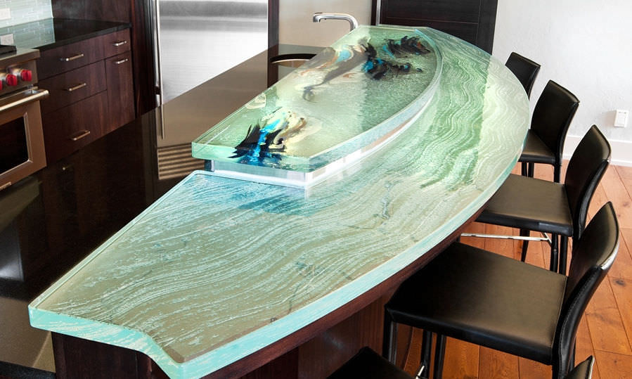 Kitchen counter - GREAT COMBO - ThinkGlass - glass / curved