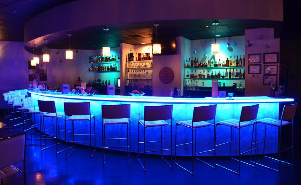 Bar counter - ICE MARTINI BAR - ThinkGlass - glass / semicircular ...