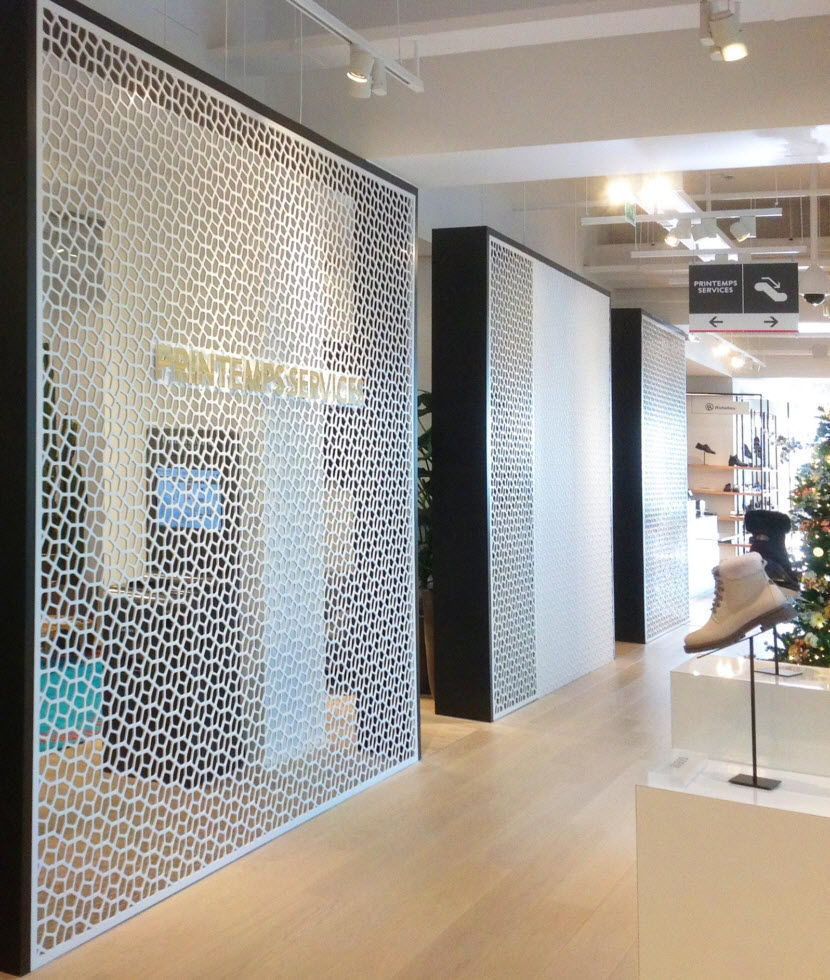 Thermo-lacquered aluminum screen wall - POLYGONE - FRANCE RESILLE - indoor