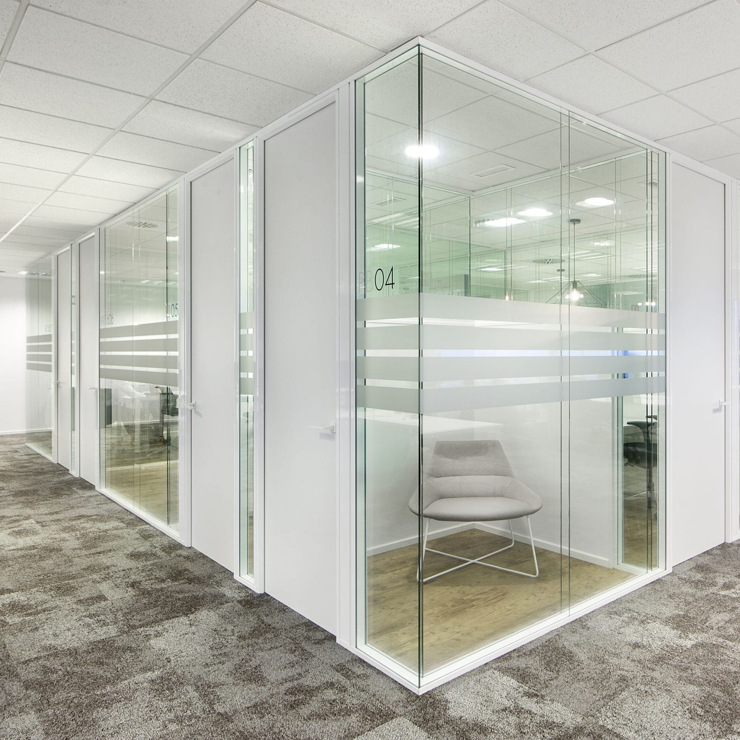 Removable partition - MASTER - DINOR - fixed / double-glazed / aluminum