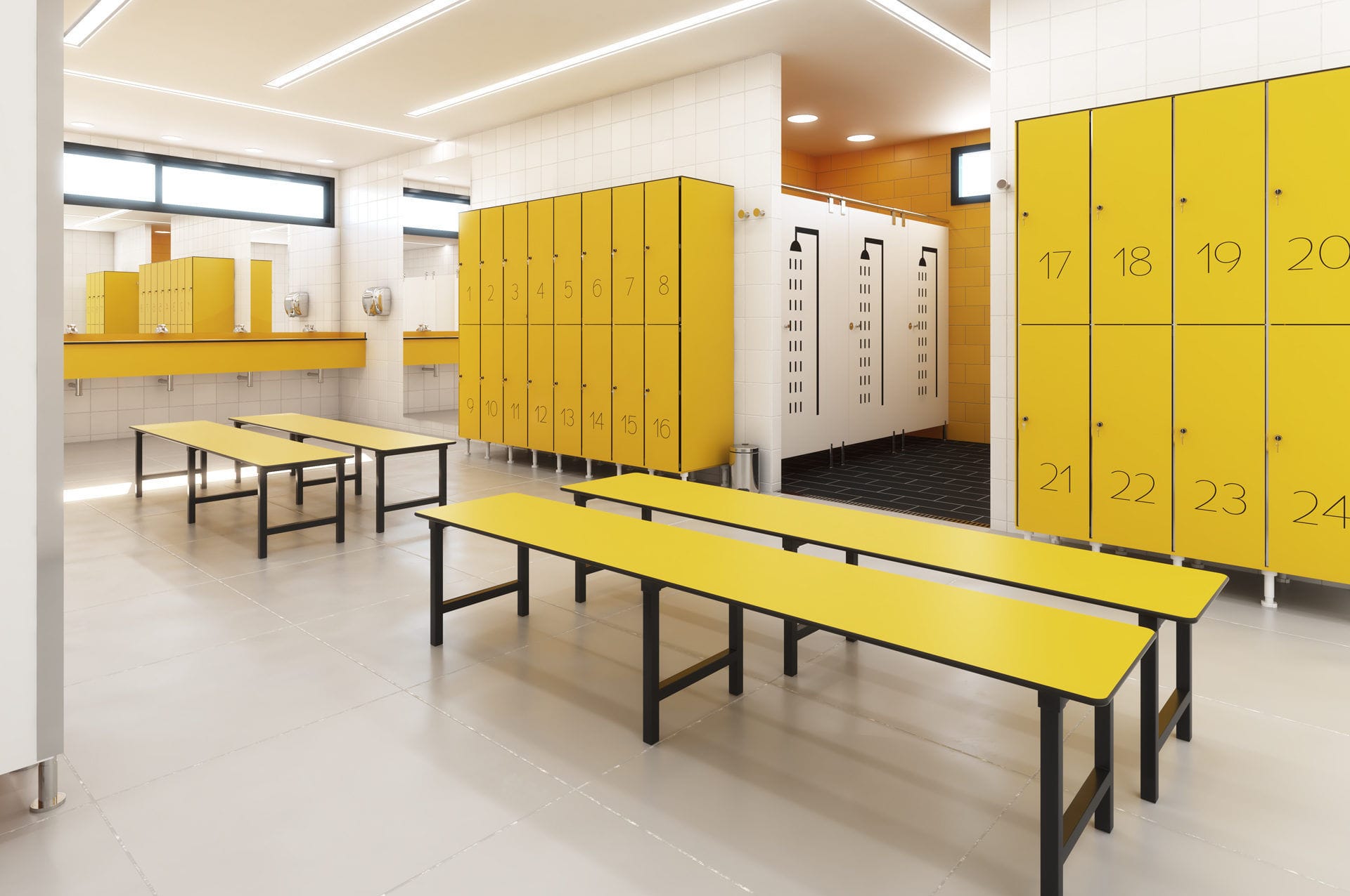 HPL locker - Z - DINOR - combination / for public building / for sports ...