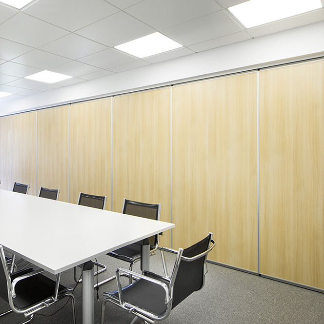 Mobile partition - DINOR - wooden / aluminum / commercial