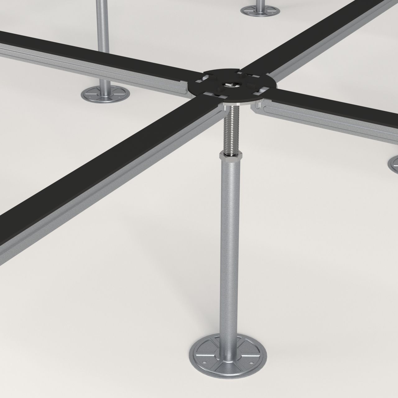 Metal raised access floor structure - S18 - DINOR - high-resistance ...