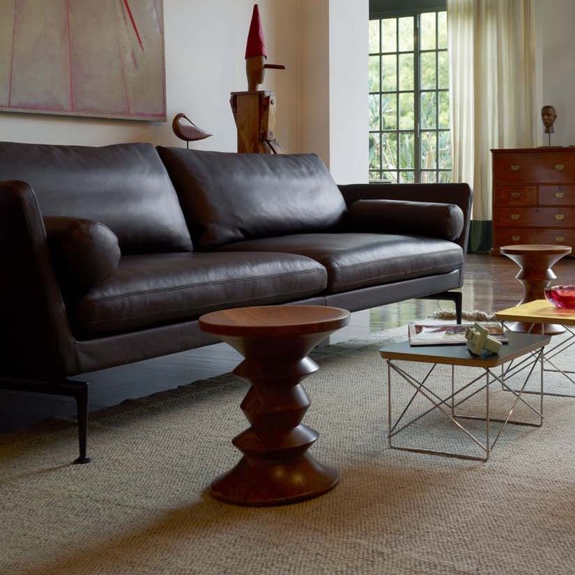 Traditional stool - vitra - walnut / walnut base / central base