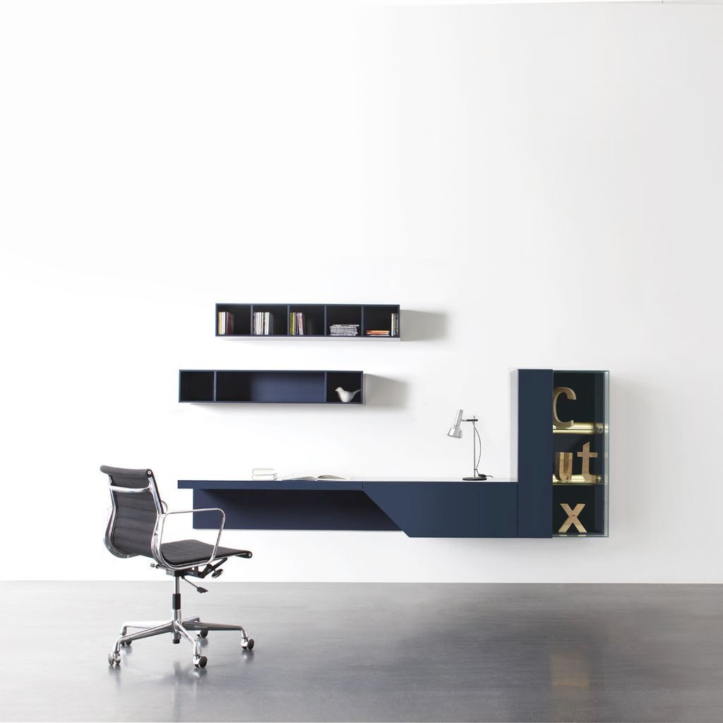 Wall-mounted desk - CUT-X 674 - Sudbrock - contemporary / lacquered wood