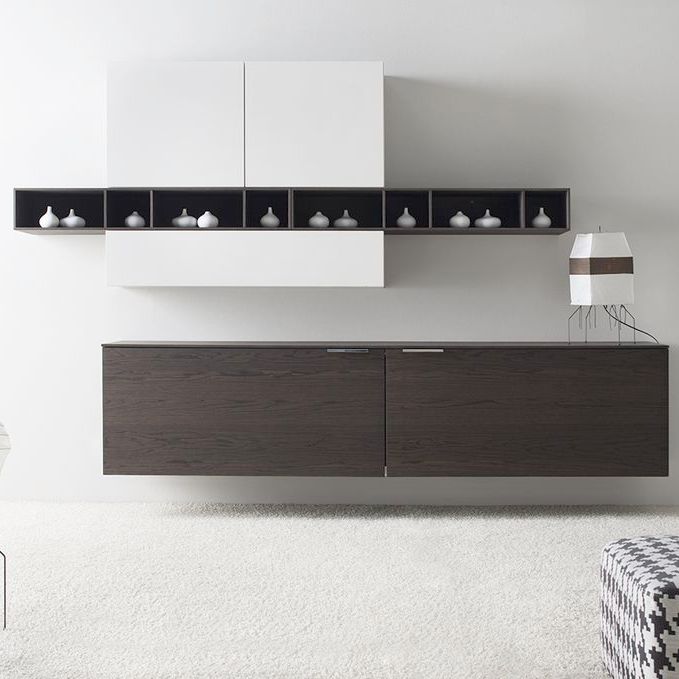 Wall-mounted sideboard - CUBO 511 - Sudbrock - contemporary / oak